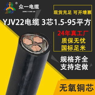 国标zcyjv22铜芯电力电缆3芯*10/16/25/35/50/70/95平方 铠装电线-阿里巴巴