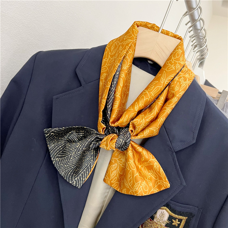 新款长条丝巾高级感气质衬衫领巾夏春秋女职业装饰飘带百搭薄围巾-阿里巴巴