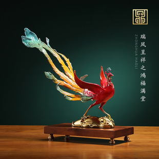 荣芙铜凤凰摆件客厅瑞凤呈祥工艺品办公室纪念品开业乔迁礼品-阿里巴巴