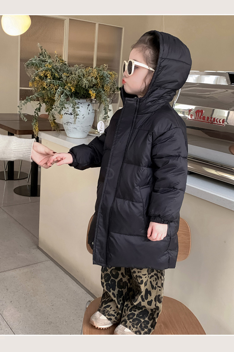儿童纯色过膝羽绒服冬季2025新款加厚女宝宝白鸭绒中长款冬装外套-阿里巴巴
