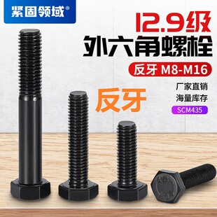 反牙12.9级外六角螺丝GB5783六角头螺杆M8-M16高强度外六角螺栓-阿里巴巴