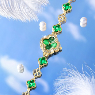 ZIDO品牌高颜值时尚气质轻奢高档翡翠镶钻防水1600四叶草女士腕表-阿里巴巴