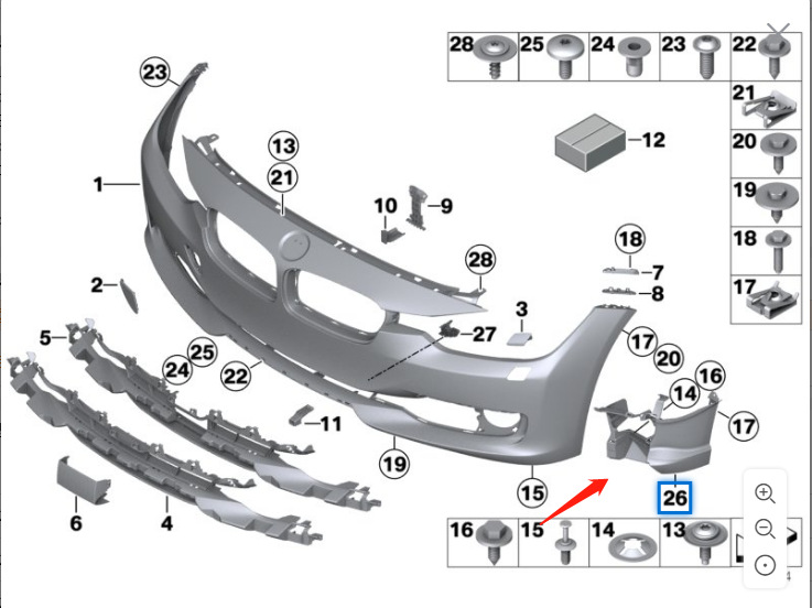 51117266197/51117266198 适用于宝马3系F30 雾灯框支架-阿里巴巴