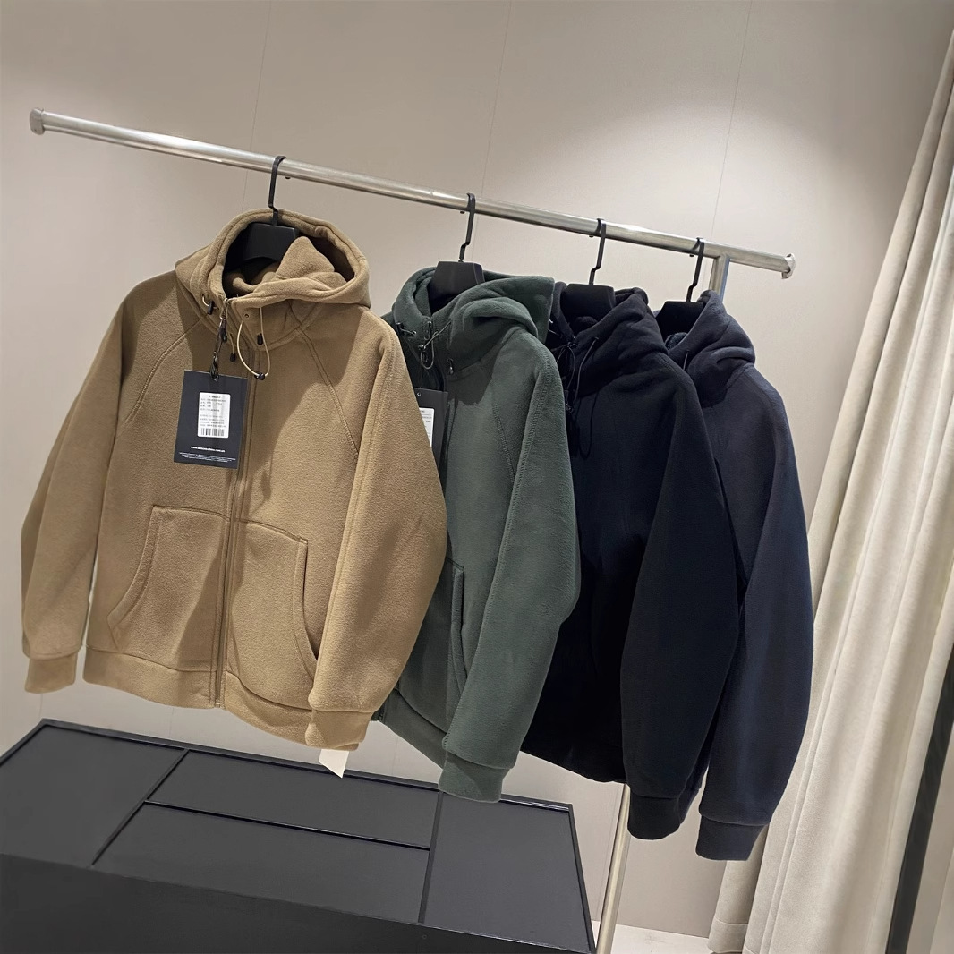 跨境工厂订单！重磅620g！基础双面摇粒绒连帽情侣款外套 6-阿里巴巴