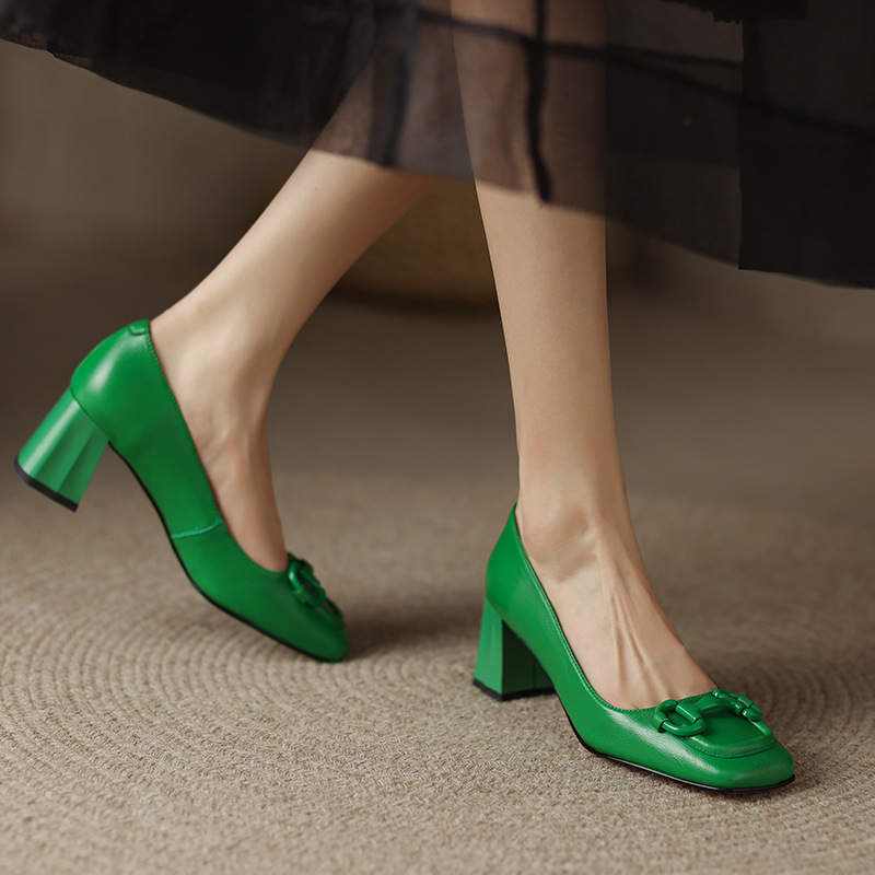 CHIKO Tsula Square Toe Block Heels Pumps Shoes