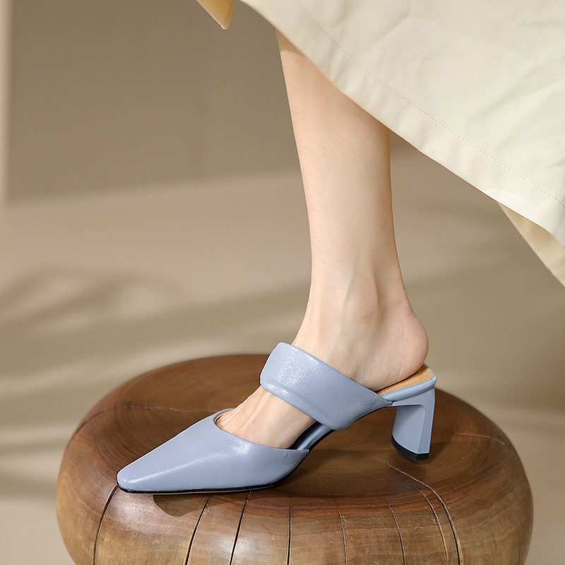 CHIKO Astrid Square Toe Chunky Heels Clogs/Mules Shoes