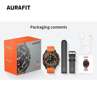 AURAFIT AM32最新高清AMOLED蓝牙通话计步闹钟血氧心率智能手表-阿里巴巴