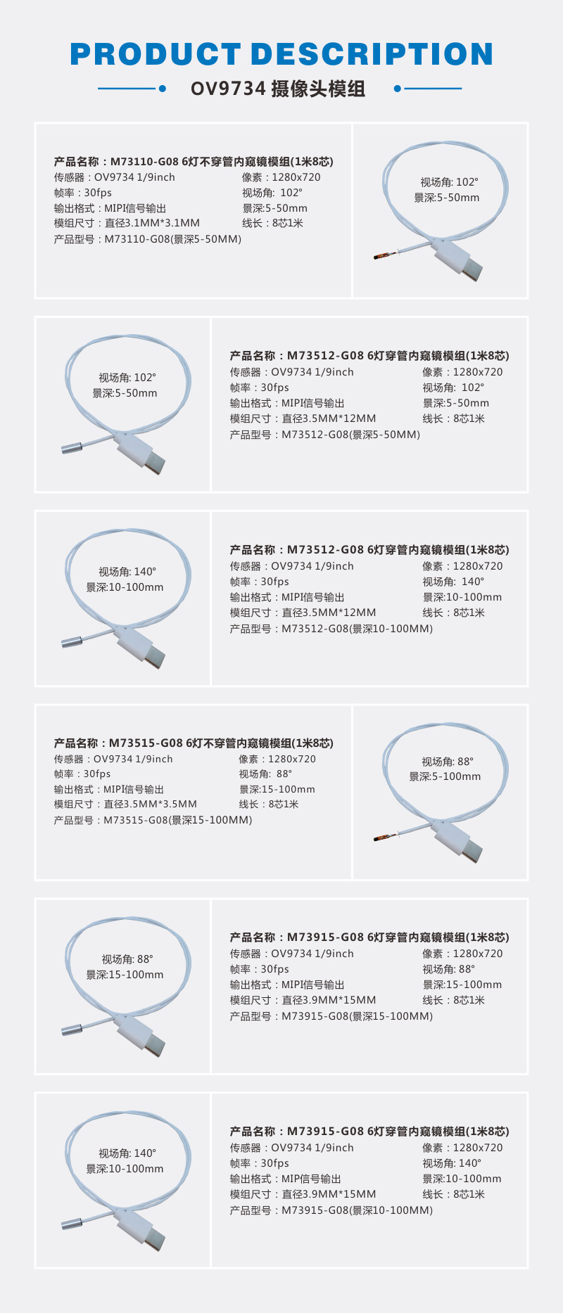 OV9734内窥镜模组+UVC解码板（USB免驱）喉镜内窥镜摄像头模组-阿里巴巴