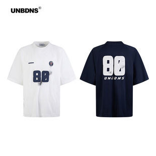 UNBDNS脏染球服T恤美式重磅纯棉复古发泡印花短袖男女同款球衣T恤-阿里巴巴