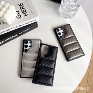 适用三星S24U手机壳S23碳纤维充棉羽绒服S22PRO防摔跨境外贸S22男-阿里巴巴