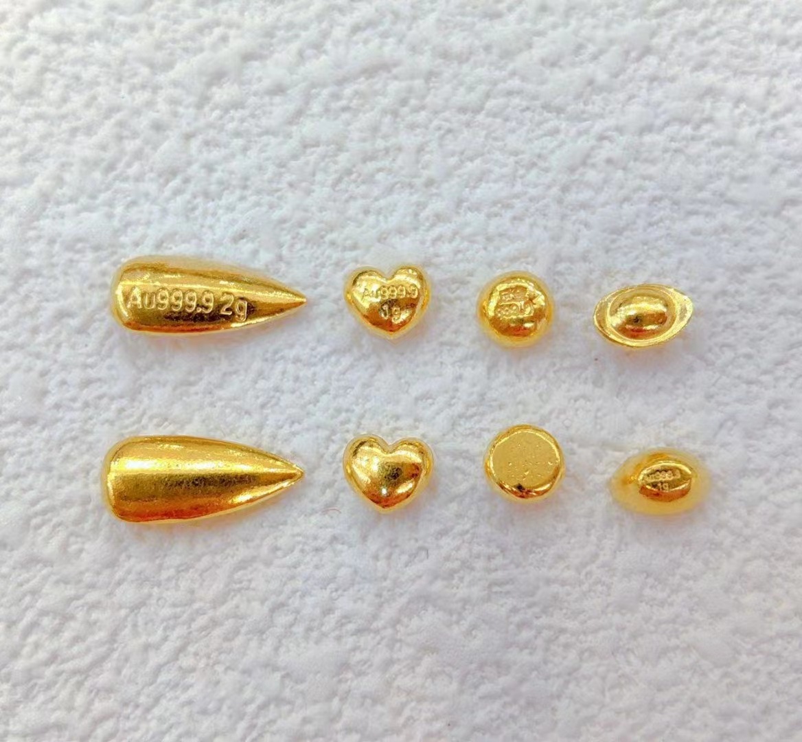 黄金足金AU9999纯金1g实心小金豆投资金豆都小金珠元宝爱心豆批发-阿里巴巴