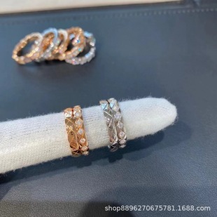 精工mini菱格戒指女cnc精雕纯银镀18k金窄版镶钻菱形coco指环批发-阿里巴巴