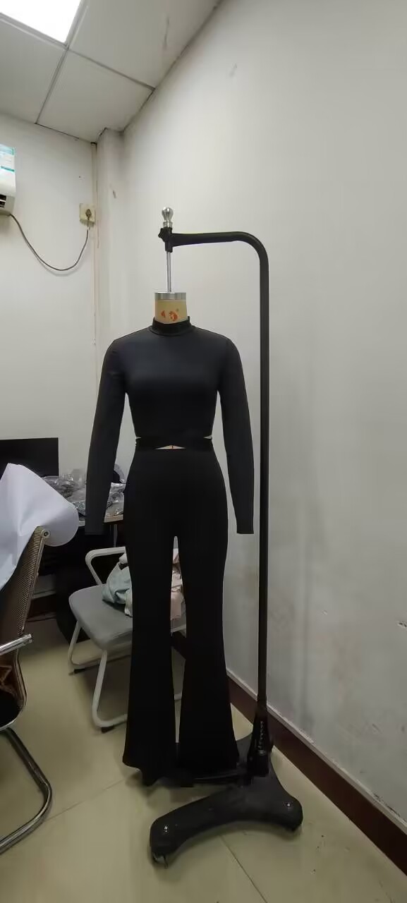 A7508 欧美长袖绷带设计上衣高腰微喇叭长裤弹力裤套装-阿里巴巴