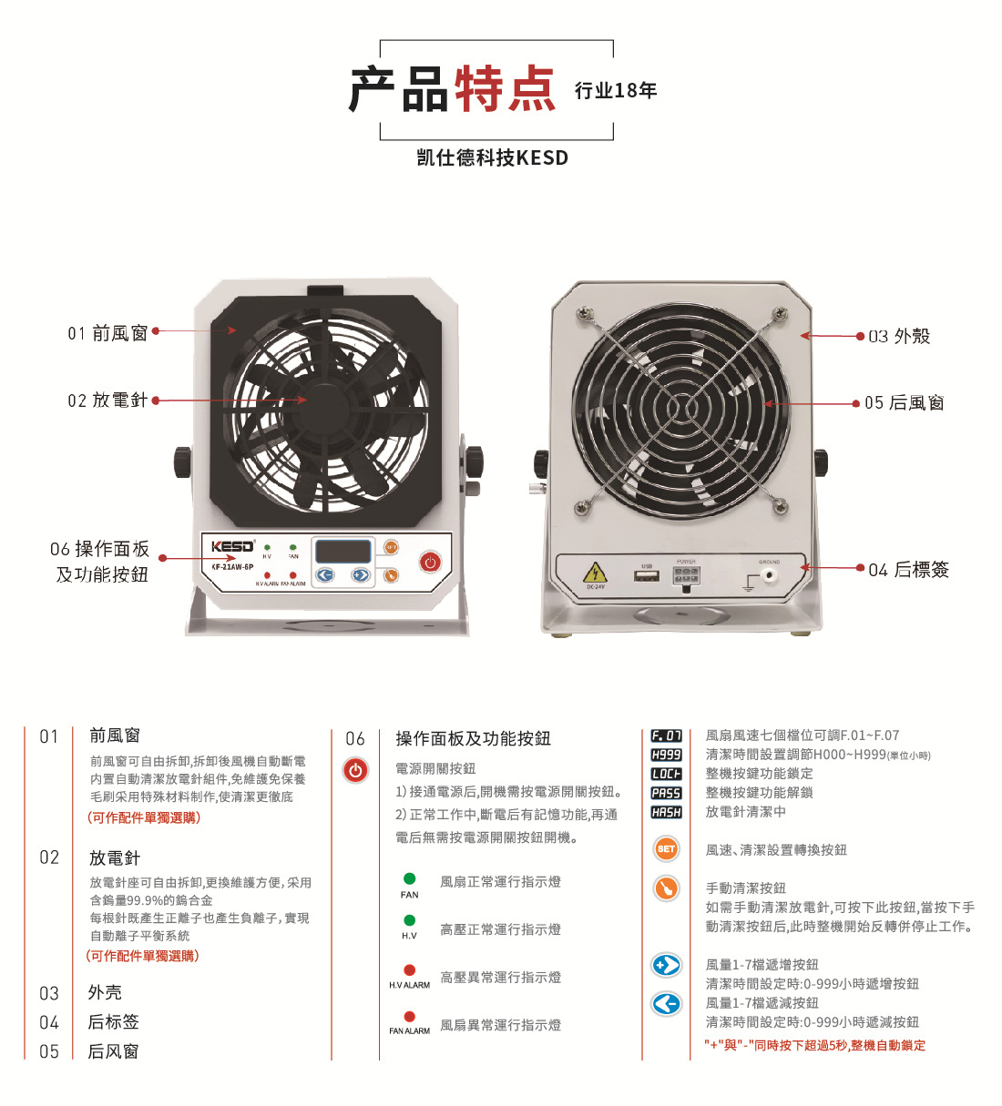 kesd凯仕德单头离子风机KF-21AW-6P工业除静电风扇消除器防静电-阿里巴巴