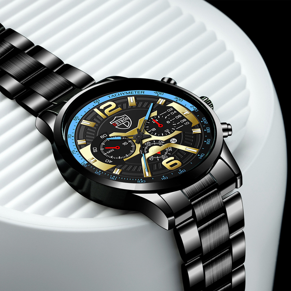 Supply New Fashion Men's Stainless Steel Calendar Watch Business Quartz ...