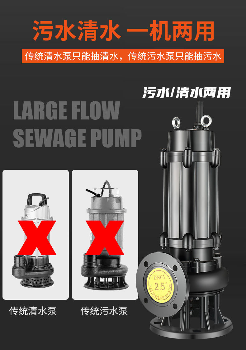 厂家50WQ潜水泵380v扬程30米抽水泵农用灌溉浇菜地温岭水泵-阿里巴巴