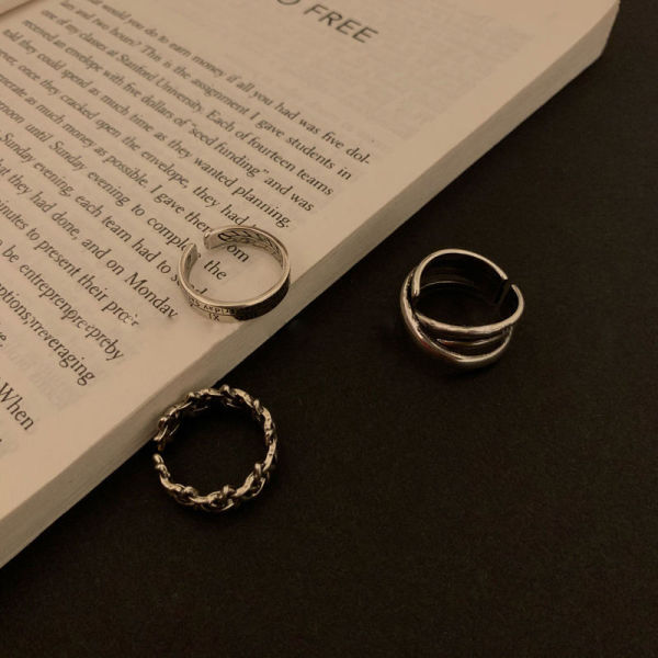Ins Ring Three-Piece Set Adjustable Roman Numerals Student Korean Style ...