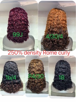Roma curly double drawn wig human hair high density-阿里巴巴
