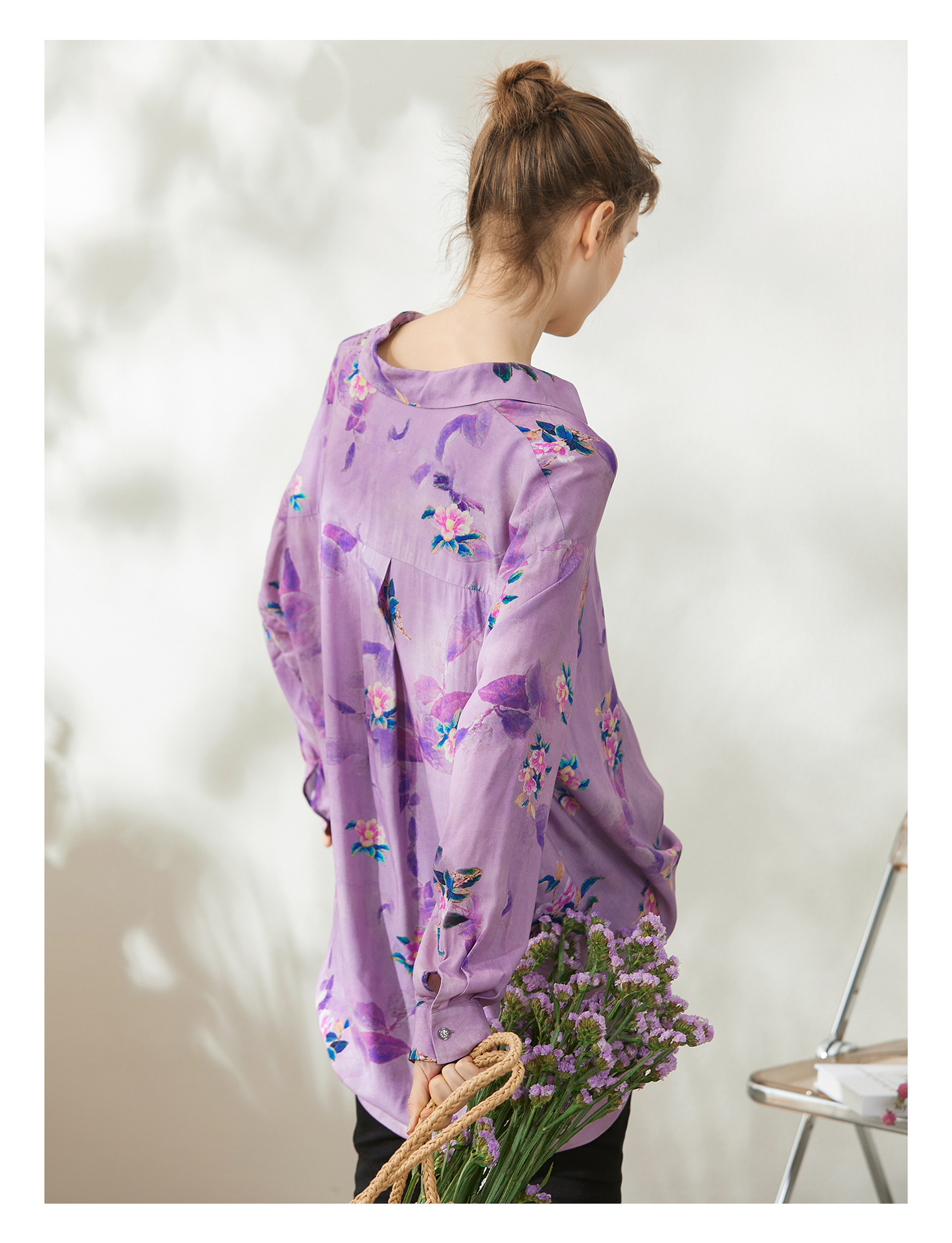 厂家直销米可帛恩休闲印花衬衫帅气中长款开衫秋季新款上衣83732A-阿里巴巴