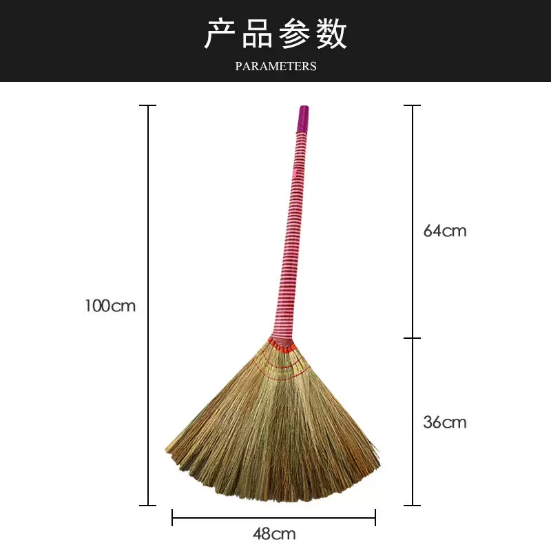 Old-fashioned Miscanthus Broom Bag Rope Soft Wool | E2G