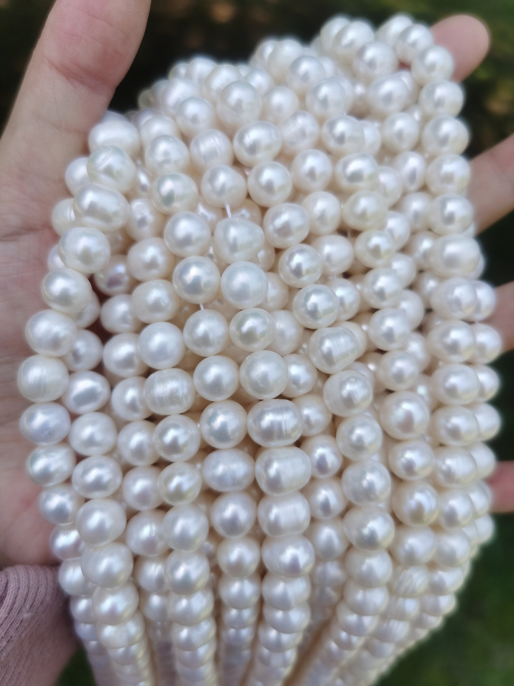 9-10mm白色淡水珍珠近圆光泽度高 diy珍珠项链手链送礼物厂家批发-阿里巴巴
