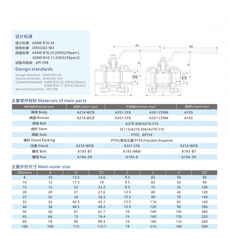 Q61F-16P不锈钢三片式焊接球阀304承插球阀对焊DN15304不锈钢-阿里巴巴