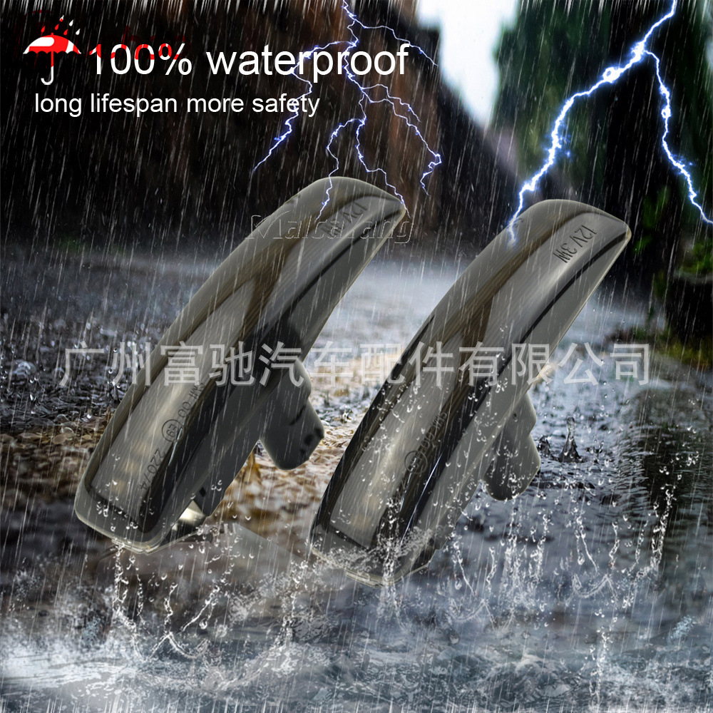 适用于路虎发现3 4/揽胜运动L320叶子板LED流水转向侧边灯熏黑款-阿里巴巴