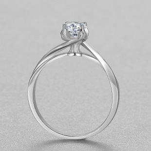 925纯银镀pt950扭臂仿真钻戒皇杖50分莫桑石戒指结婚戒子四爪指环-阿里巴巴