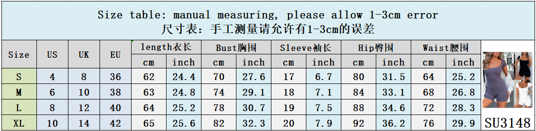 欧美舒适健身服女装连体衣新品大方领提臀修身性感连体短裤SU3148-阿里巴巴
