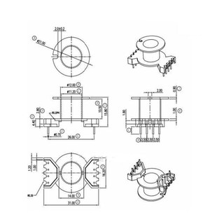 RM10变压器骨架RM10电木骨架RM10立式骨架BOBBIN 4+4-阿里巴巴
