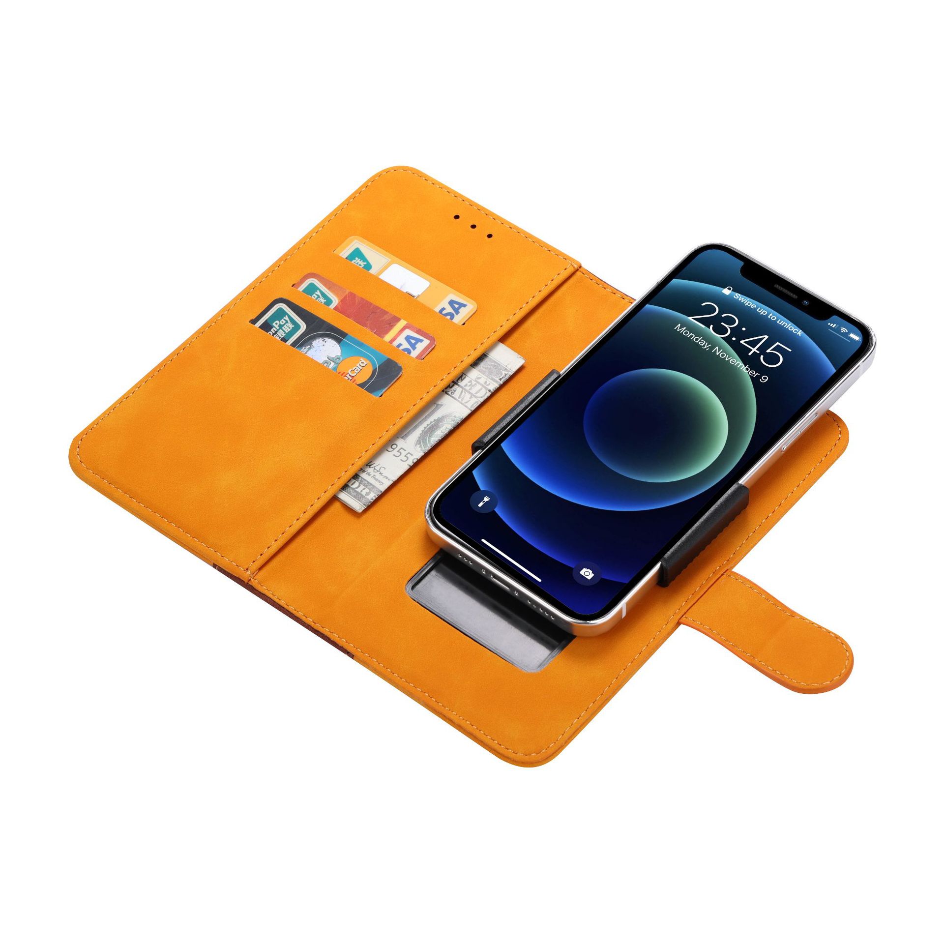 肤感双折上下推夹子 拼色手机皮套通用滑板保护套 左右开钱包皮套-阿里巴巴