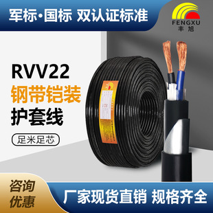 铠装电缆RVV22钢带国标234-12芯*1 1.5 2.54平方无氧铜信号护套线-阿里巴巴