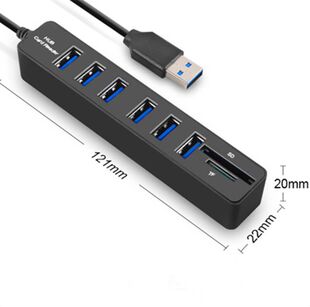 USB COMBO 多口HUB 6口COMBO多合一读卡器 扩展器 TF SD 二合一-阿里巴巴