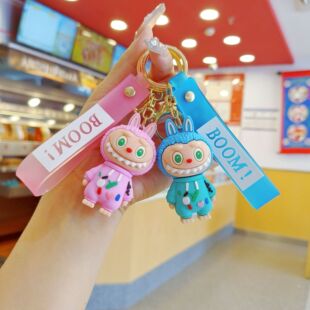新款变装拉布布卡通钥匙扣可爱LABUBU书包挂件车钥匙链娃娃机礼品-阿里巴巴