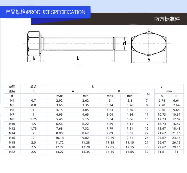 316不锈钢外六角螺丝全螺纹螺栓大全6角螺钉M6M8M10M12M16M20-M27-阿里巴巴