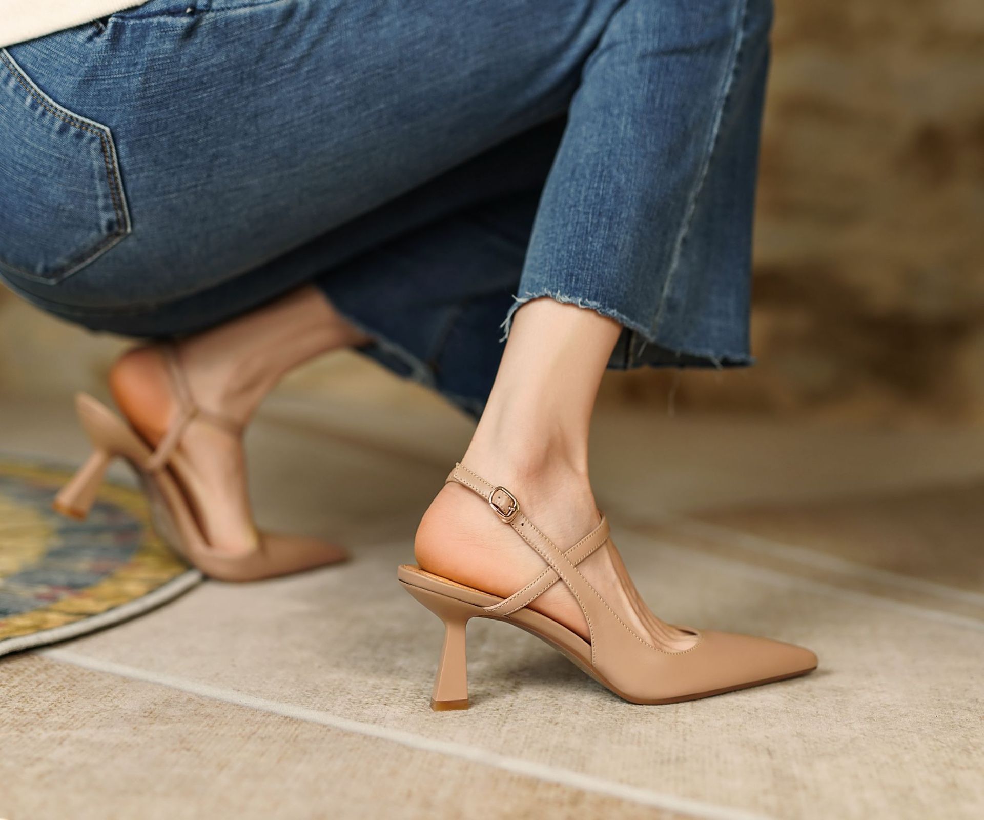 CHIKO Alena Pointy Toe Stiletto Slingback Shoes