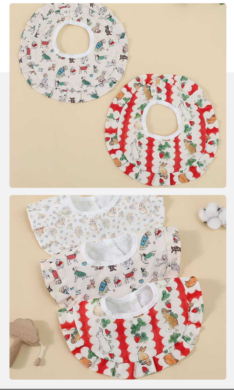 ins婴儿围嘴韩版宝宝纯棉纱布披肩口水巾公主风防水360度吃饭围兜-阿里巴巴