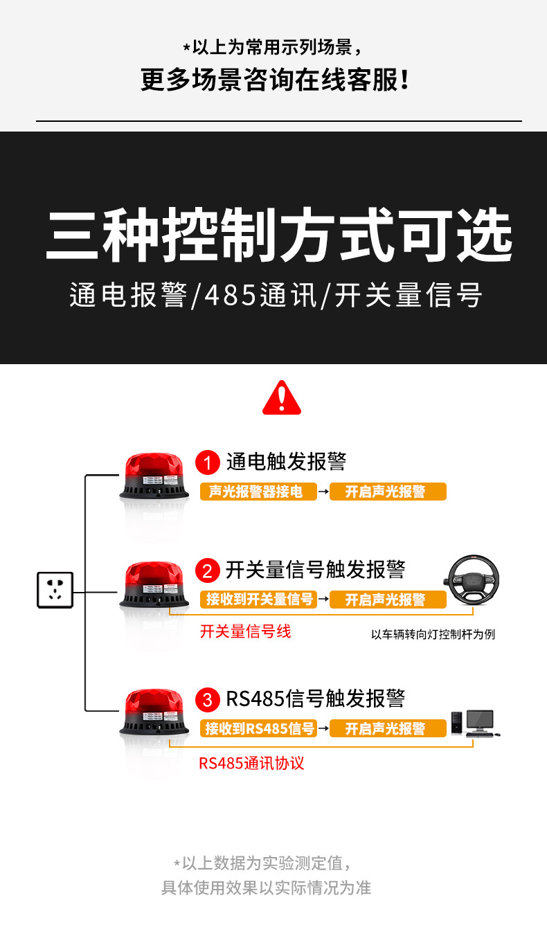 TGSG-190-II智能语音警示灯爆闪报警灯旋转声光报警信号灯12V24V-阿里巴巴