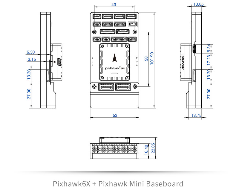 Holybro Pixhawk 6X (ICM-45686) Mini飞控多旋翼固定翼垂起Pix4-阿里巴巴