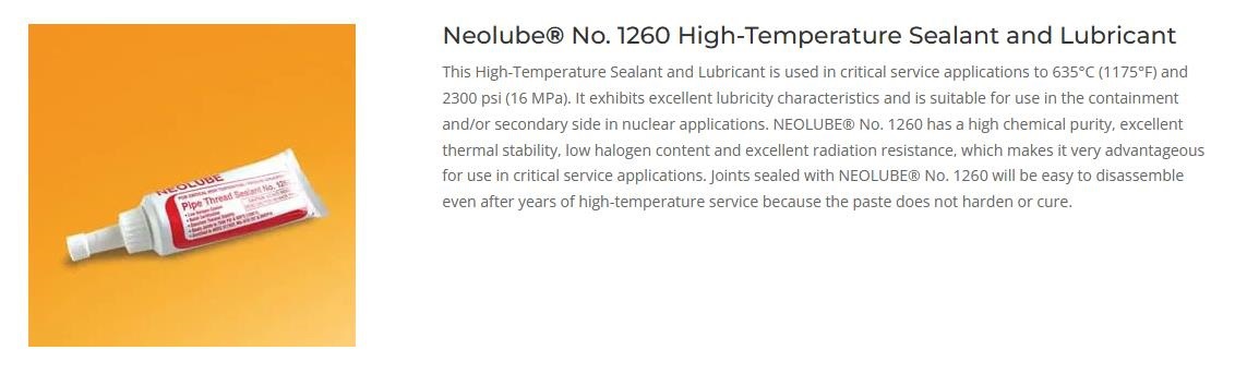 Neolube No1260 核电 耐高温高压螺纹密封胶-阿里巴巴