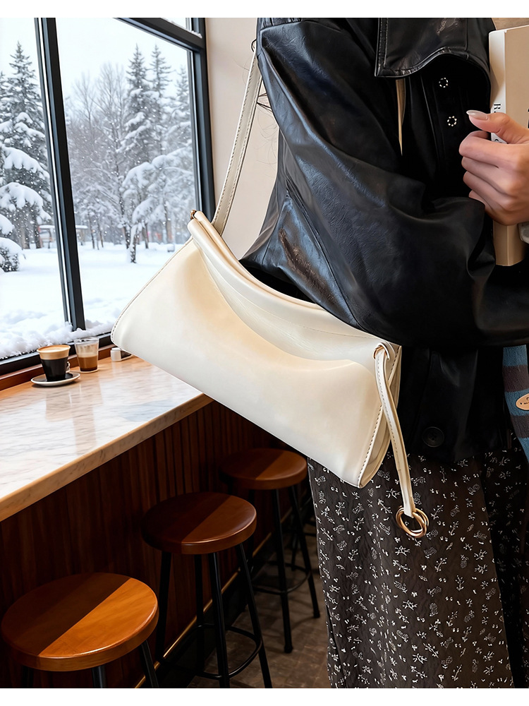 小众质感夹口单肩女包2026新款时尚设计气质手提包纯色百搭斜挎包-阿里巴巴