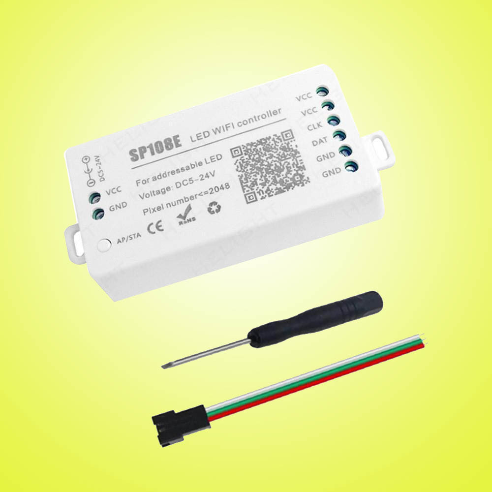 SP110E蓝牙WS2812灯带智能控制器108E智能110E全彩107E幻彩LED调-阿里巴巴