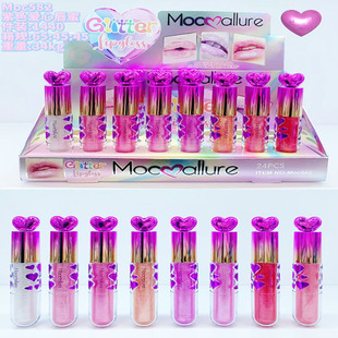 Mocoallure跨境新款外贸8色唇彩爱心唇蜜玫瑰金金箔唇釉LIPGLOSS-阿里巴巴