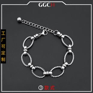 GGCH朋克风霸气重工圆环混接手链男欧美摇滚潮人个性钛钢夸张饰品-阿里巴巴