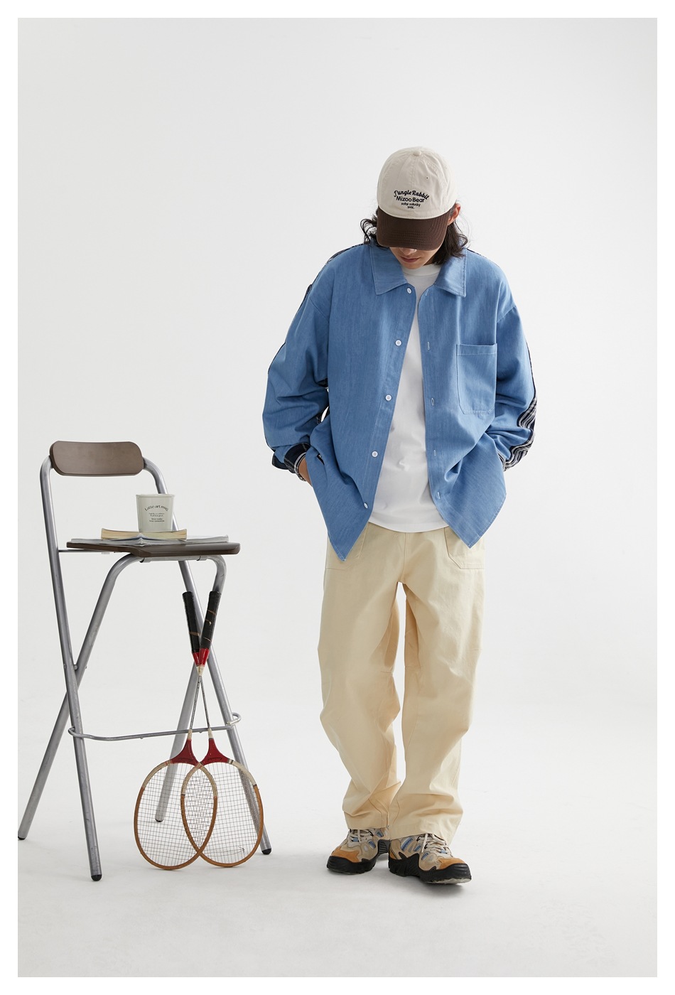 NotBrand国潮日系复古衬衫男士百搭休闲拼接格子长袖衬衣CS94114-阿里巴巴