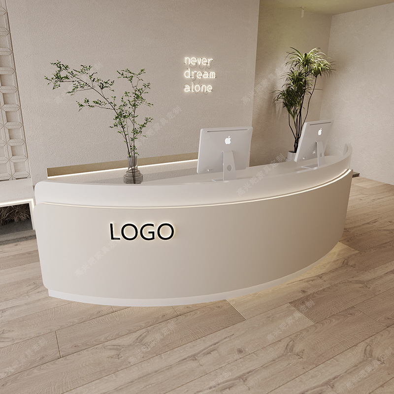 Light Luxury Curved Bar Beauty Salon Cashier Clothing Store Counter ...