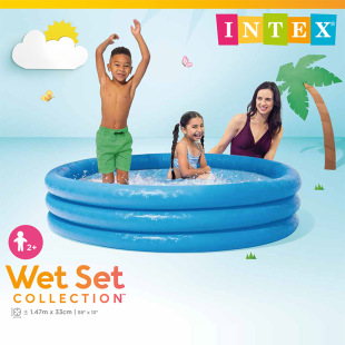 INTEX 59416/58426/58446 儿童充气游泳池蓝色三环水池水晶蓝水池-阿里巴巴