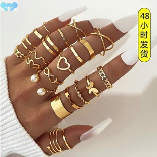 Women Girls Punk Geometric Simple Finger Rings Jewelry-阿里巴巴