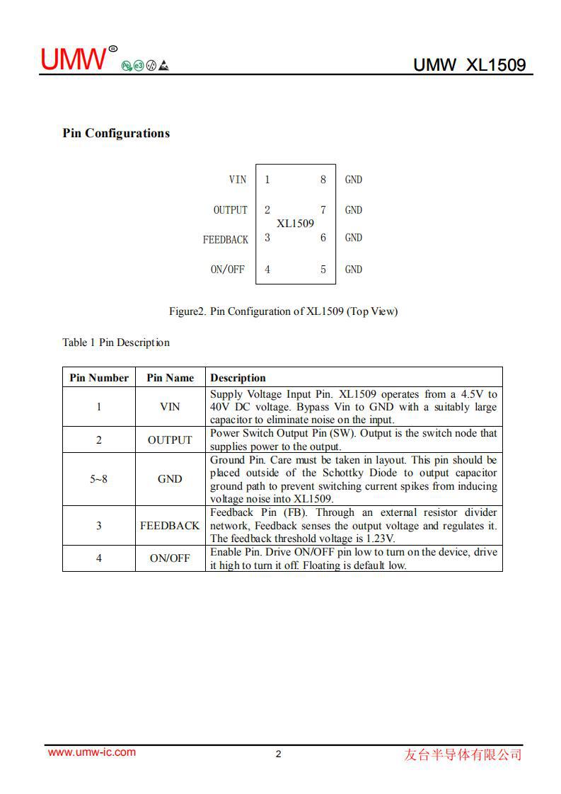 免费送样品UMW/友台 XL1509-5.0 SOP-8 DC-DC芯片UMW友台半导体-阿里巴巴