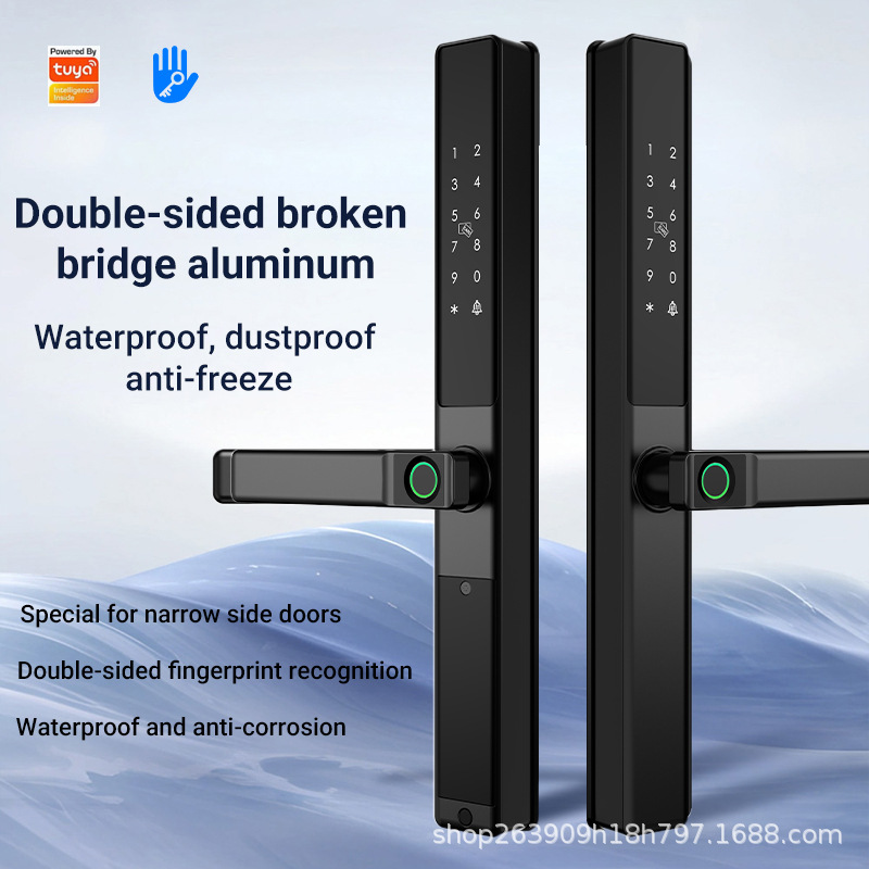 Double-sided broken bridge aluminum waterproof fingerprint lock alloy ...